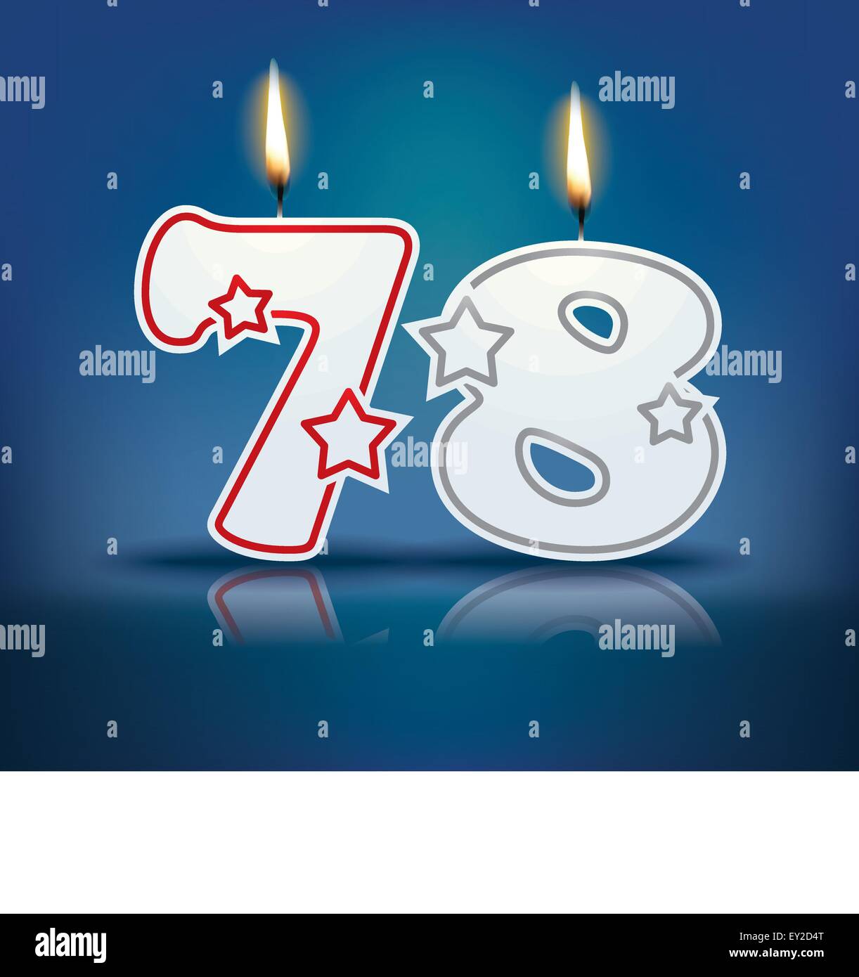 Birthday candle number 78 with flame - eps 10 vector illustration Stock ...