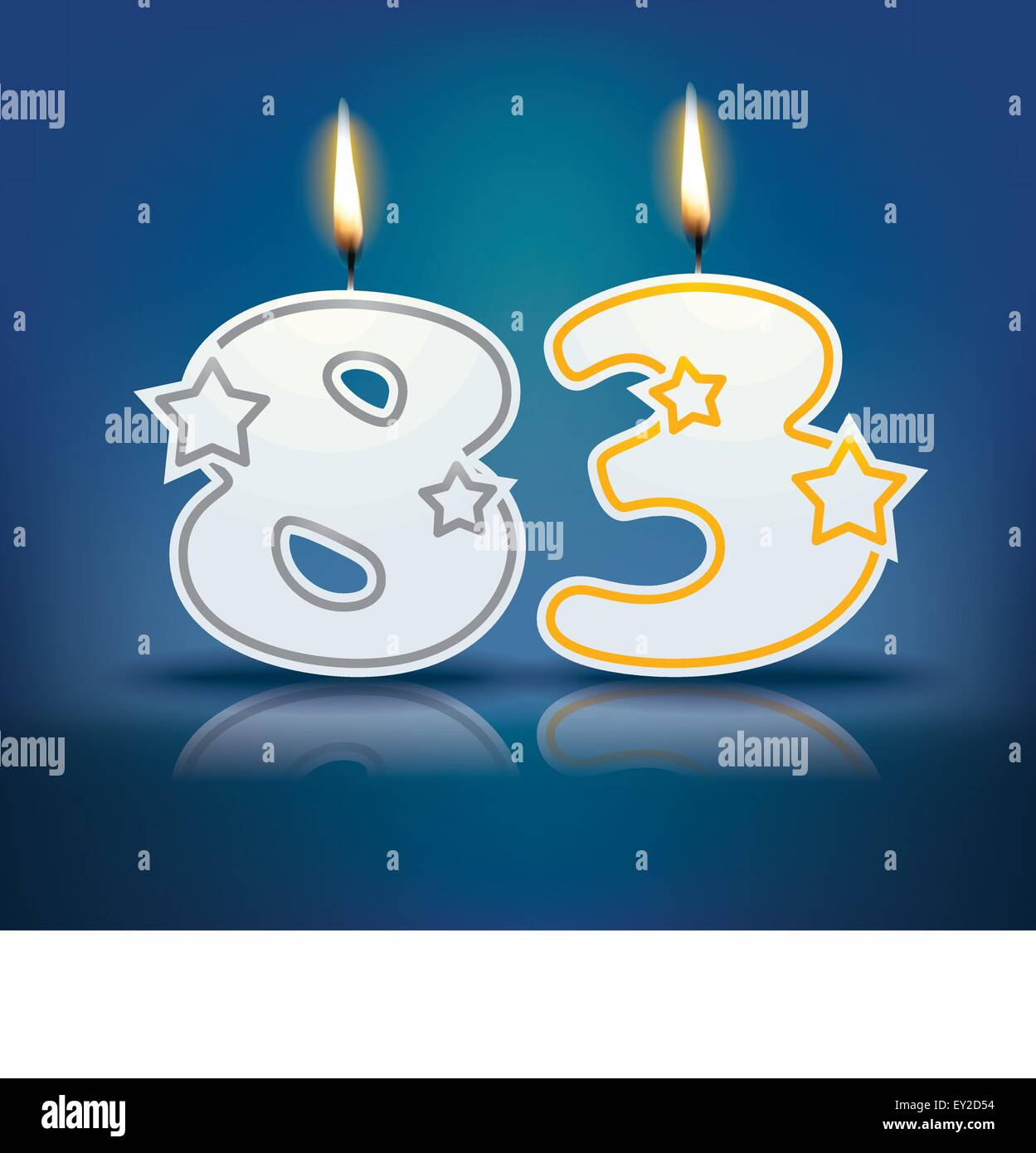 Birthday candle number 83 with flame - eps 10 vector illustration Stock ...