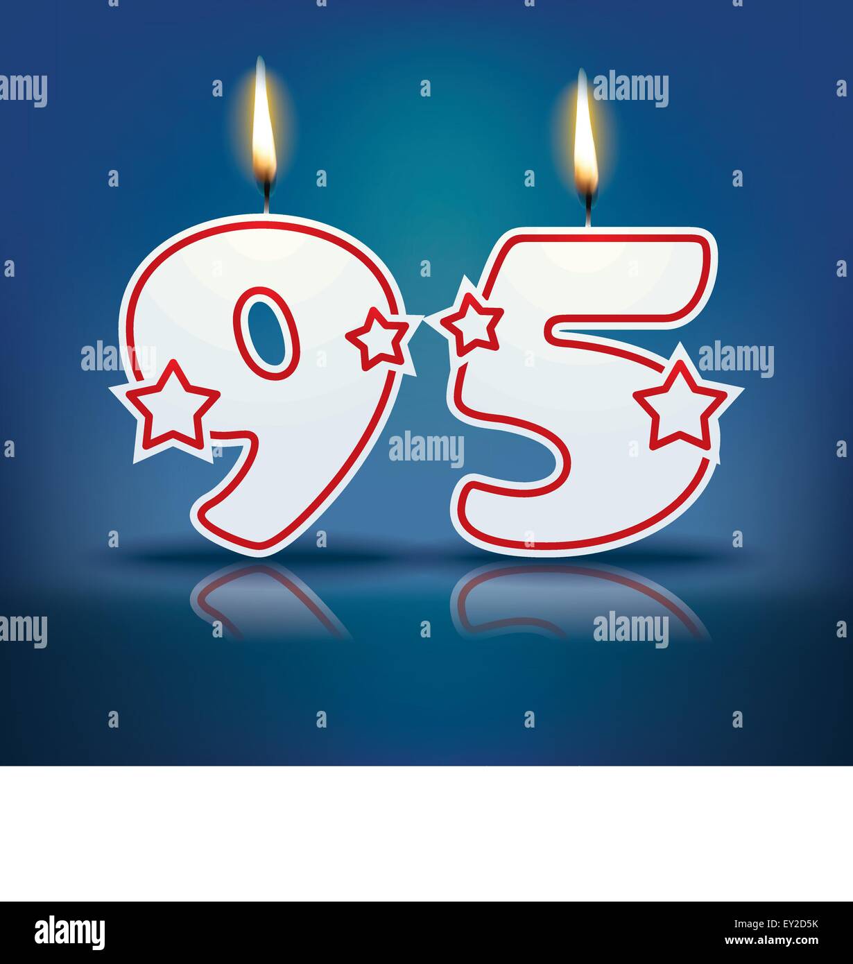 Birthday candle number 95 with flame - eps 10 vector illustration Stock ...