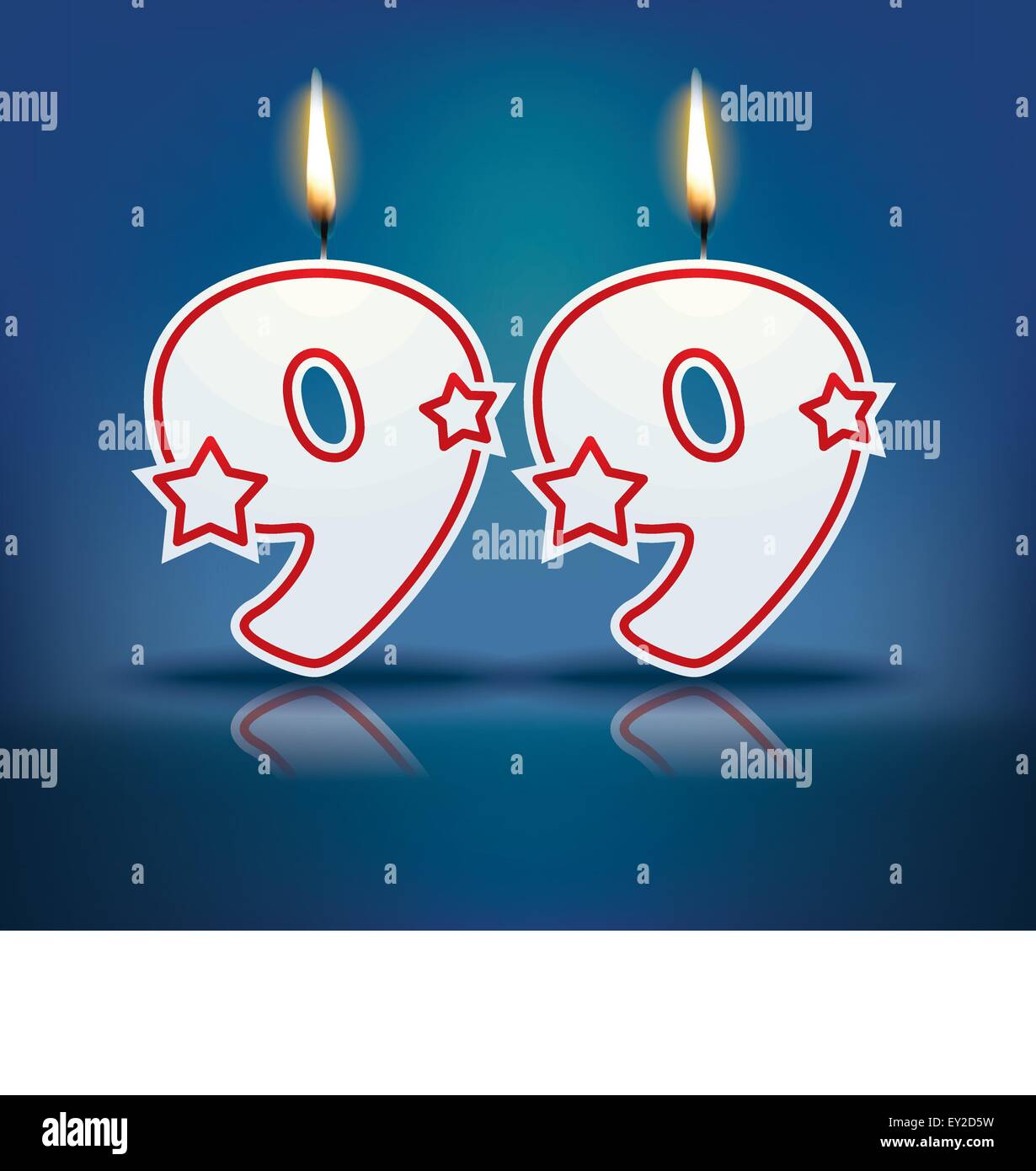 Birthday candle number 99 with flame - eps 10 vector illustration Stock ...