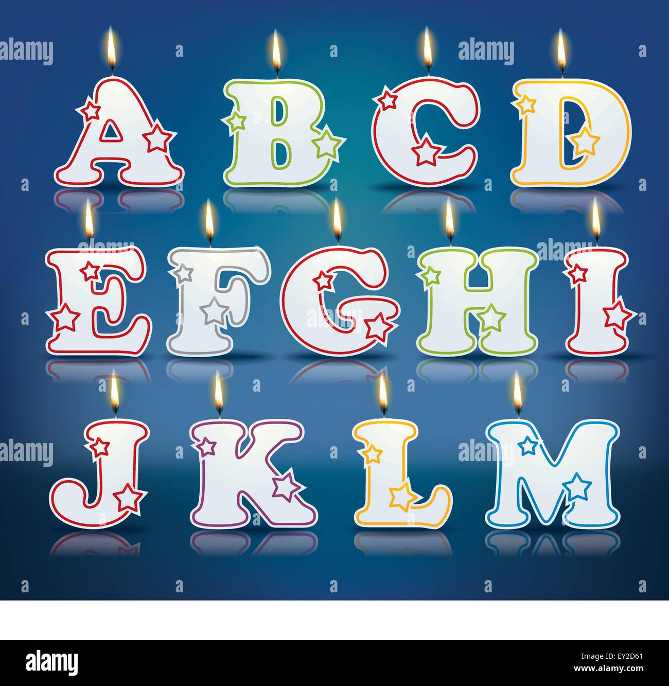 Birthday candle letters Stock Vector Images - Alamy