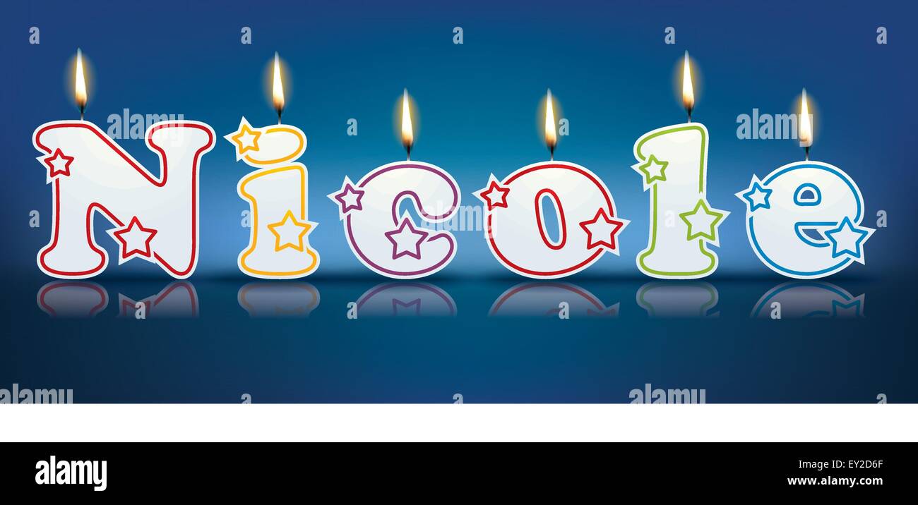 NICOLE written with burning candles - vector illustration Stock Vector ...