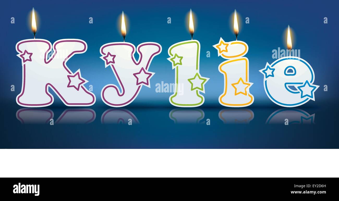 KYLIE written with burning candles - vector illustration Stock Vector ...