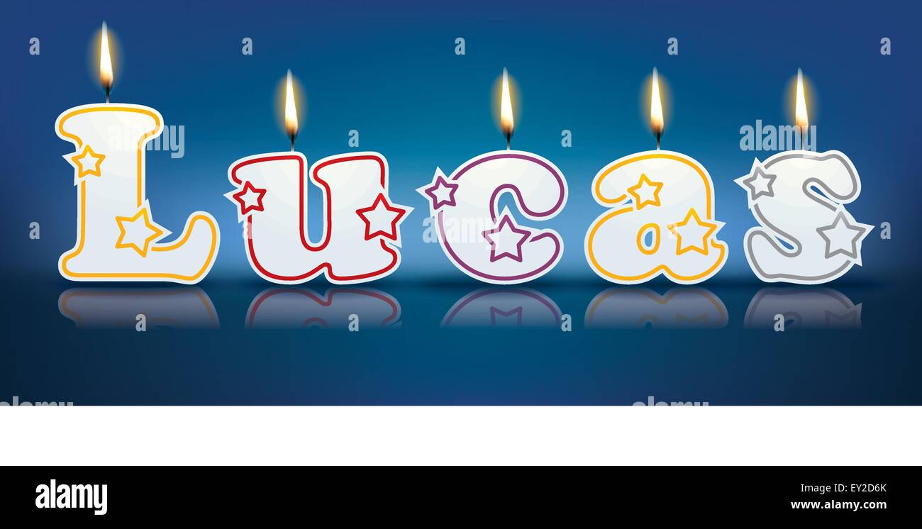LUCAS written with burning candles - vector illustration Stock Vector ...