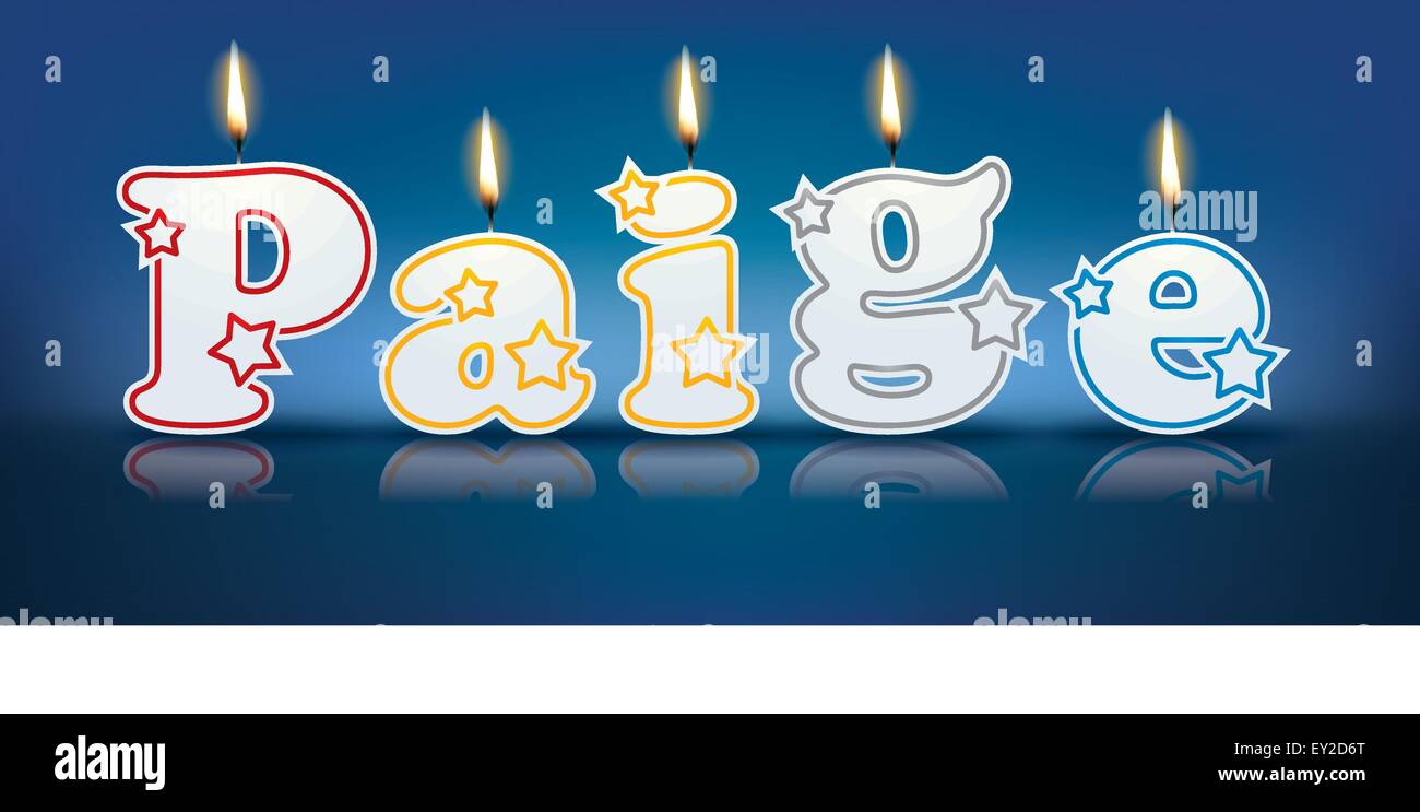 PAIGE written with burning candles - vector illustration Stock Vector ...