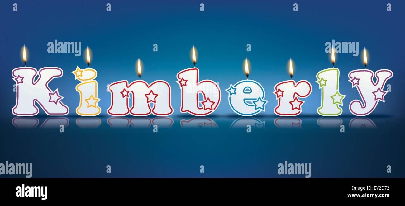 KIMBERLY written with burning candles - vector illustration Stock ...