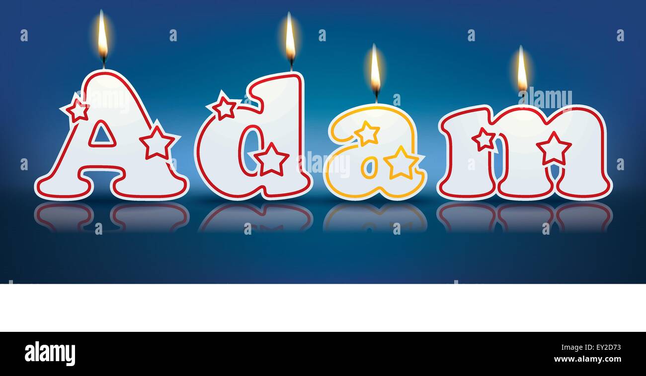 ADAM written with burning candles - vector illustration Stock Vector ...