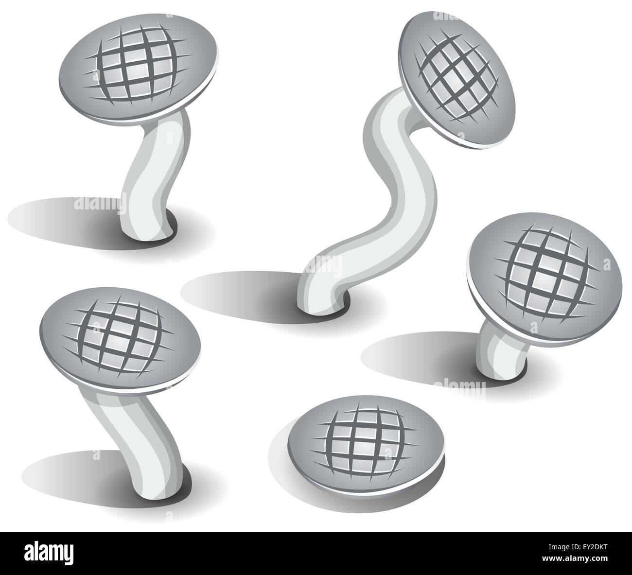 Illustration of a set of cartoon nails hardware for industry and home ...