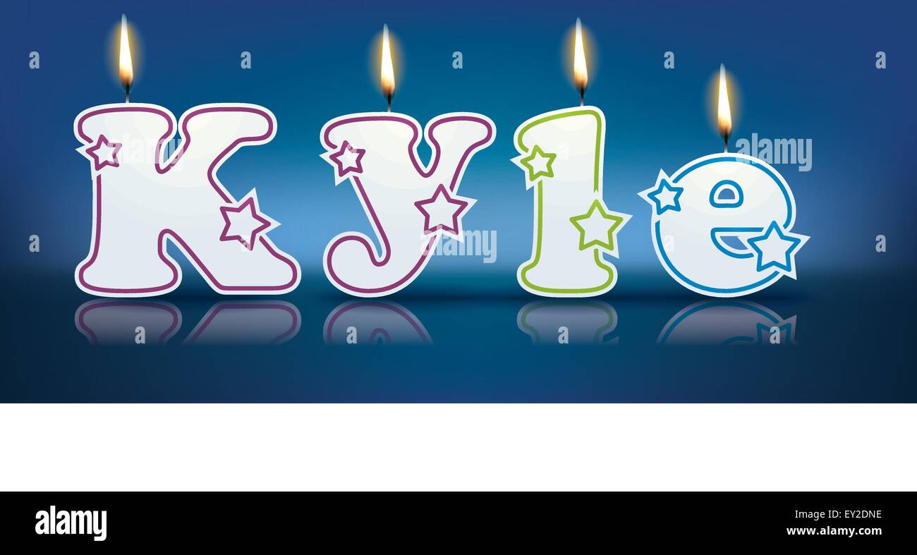 KYLE written with burning candles - vector illustration Stock Vector ...