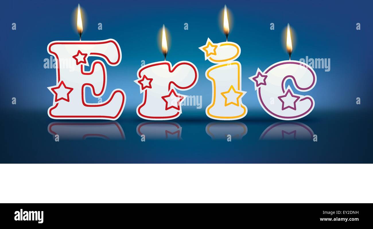 ERIC written with burning candles - vector illustration Stock Vector ...