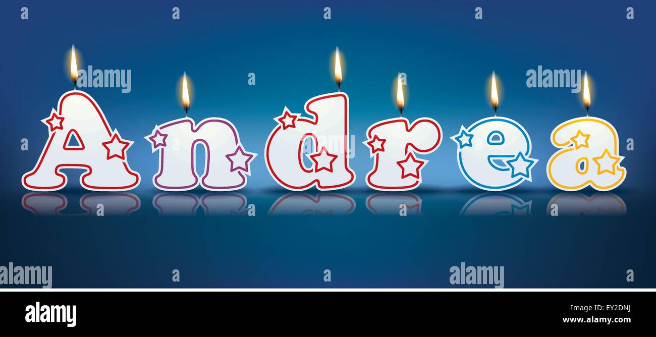 ANDREA written with burning candles - vector illustration Stock Vector ...