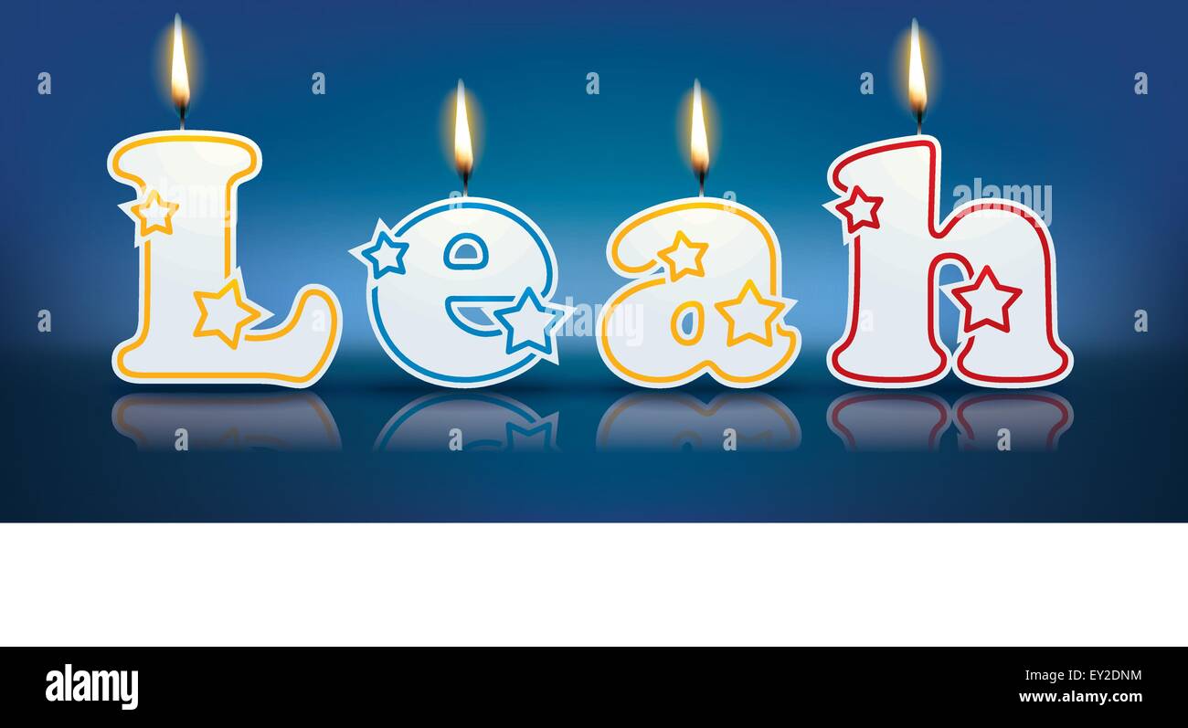 LEAH written with burning candles - vector illustration Stock Vector ...