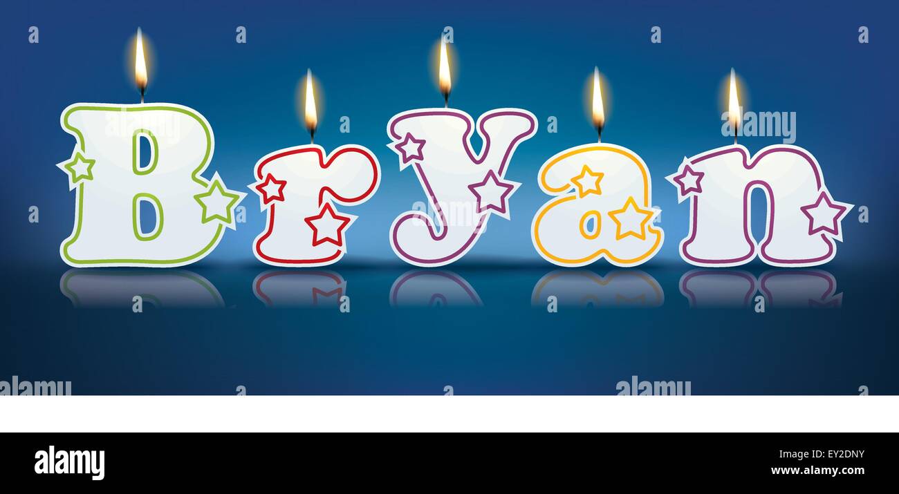 BRYAN written with burning candles - vector illustration Stock Vector ...