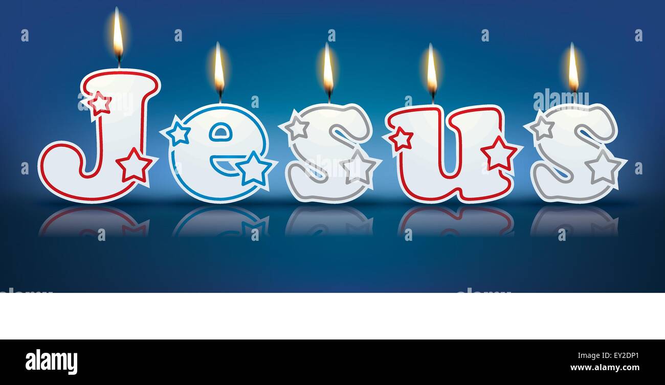 JESUS written with burning candles - vector illustration Stock Vector ...