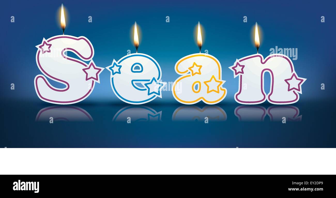 SEAN written with burning candles - vector illustration Stock Vector ...