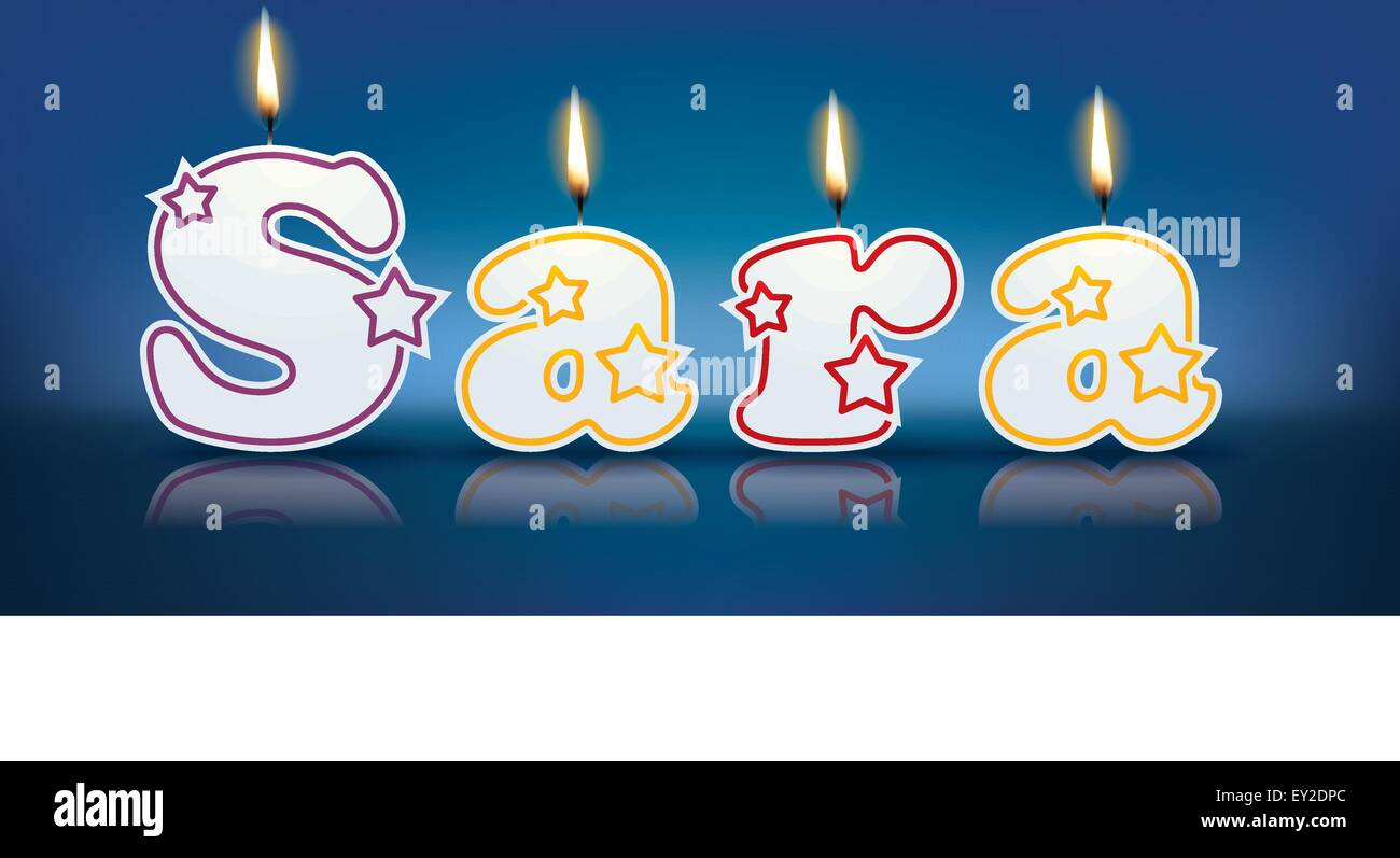 SARA written with burning candles - vector illustration Stock Vector ...