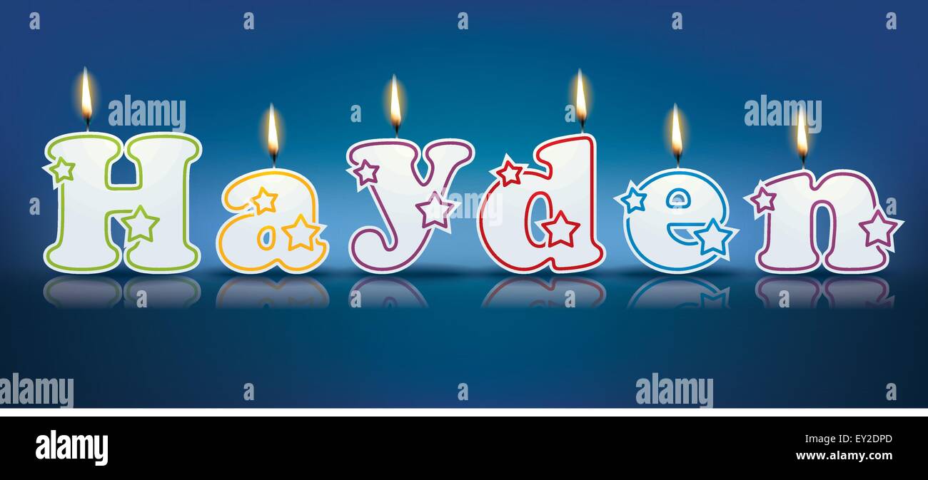 HAYDEN written with burning candles - vector illustration Stock Vector ...