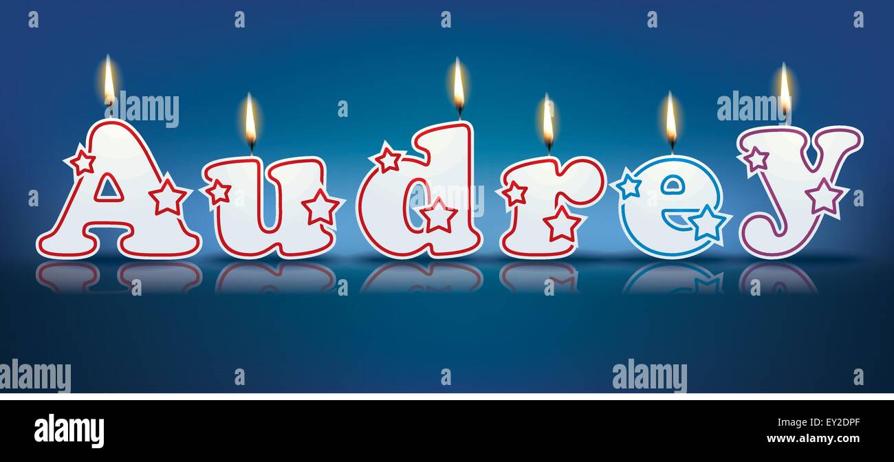AUDREY written with burning candles - vector illustration Stock Vector ...