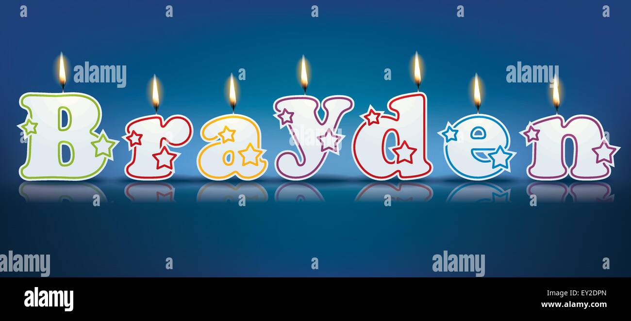 BRAYDEN written with burning candles - vector illustration Stock Vector ...