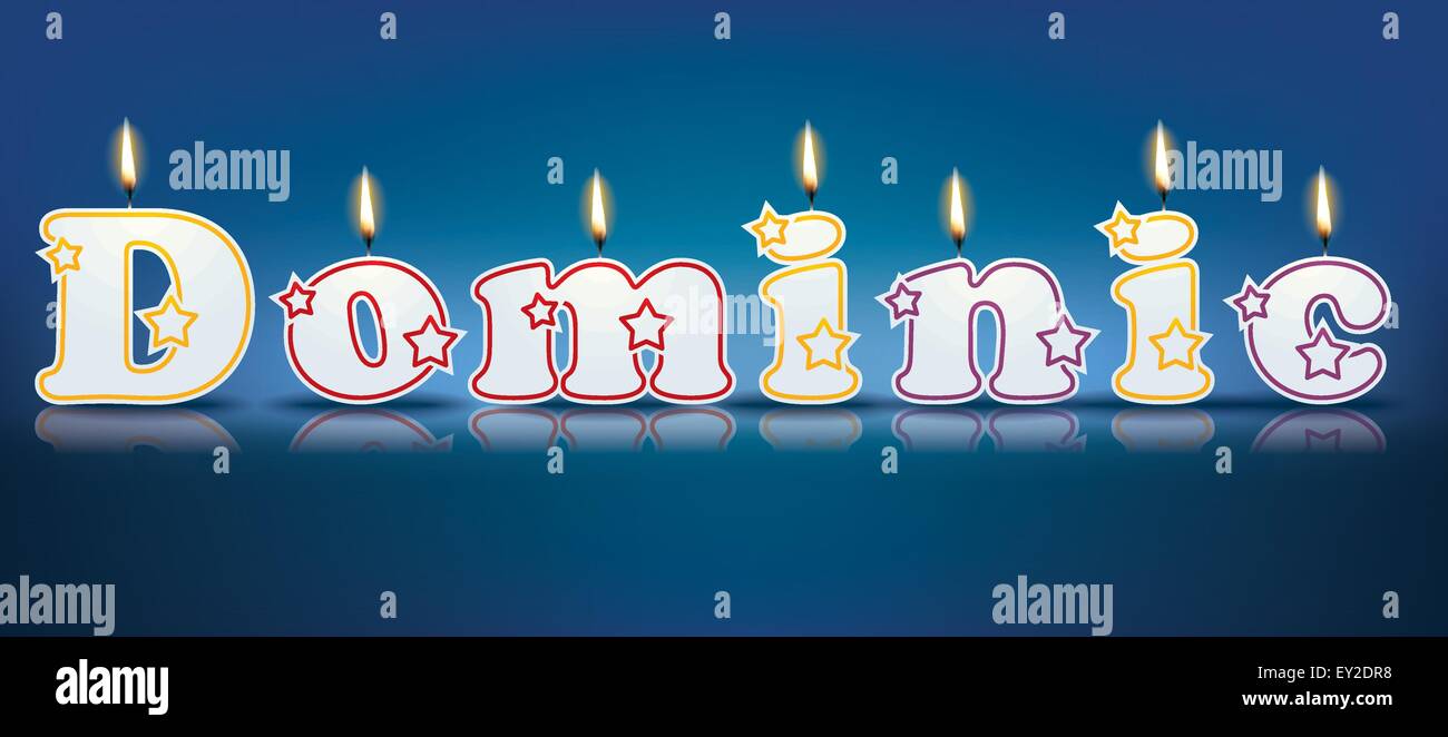 DOMINIC written with burning candles - vector illustration Stock Vector ...