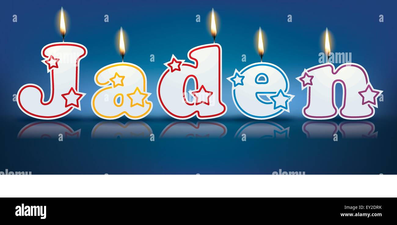 JADEN written with burning candles - vector illustration Stock Vector ...