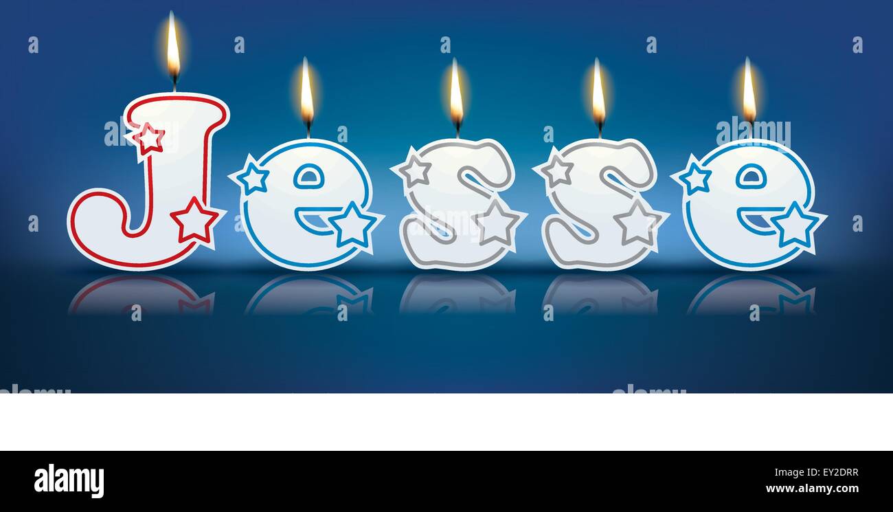 JESSE written with burning candles - vector illustration Stock Vector ...