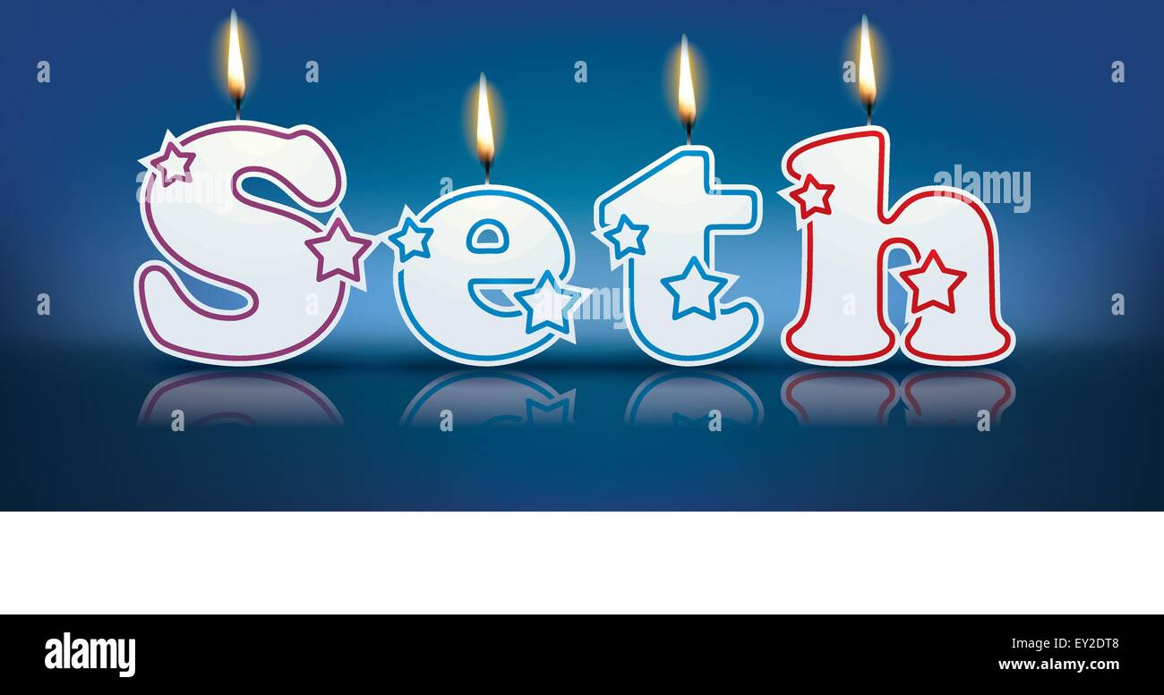 SETH written with burning candles - vector illustration Stock Vector ...