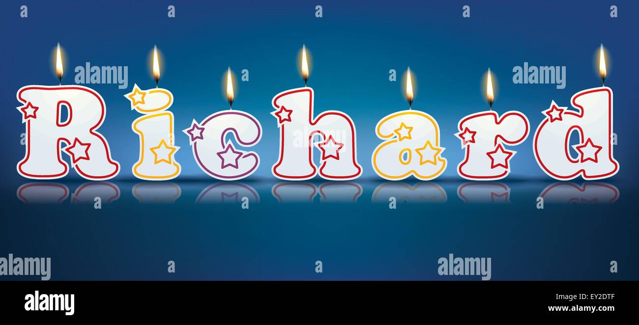 RICHARD written with burning candles - vector illustration Stock Vector ...