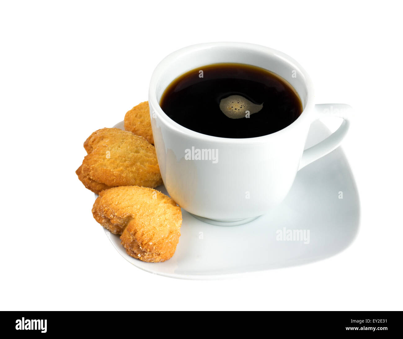 Coffee and Biscuits isolated on white background Stock Photo - Alamy
