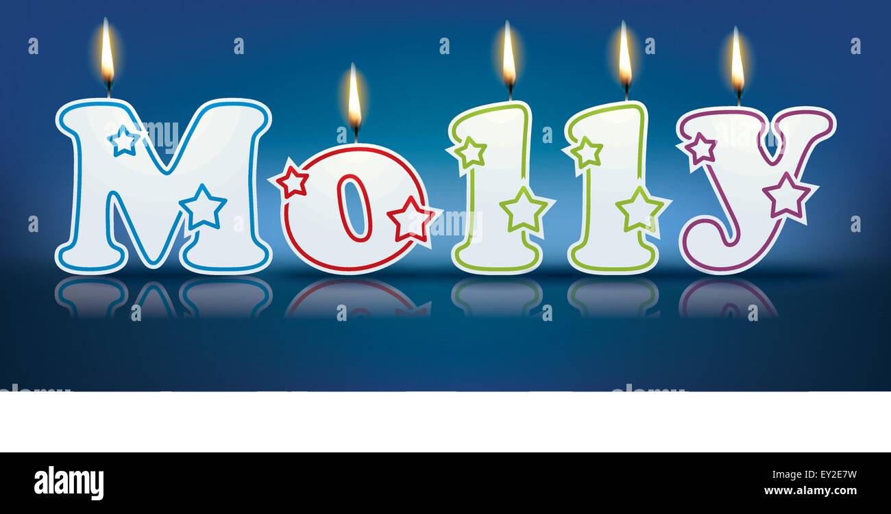 MOLLY written with burning candles - vector illustration Stock Vector ...