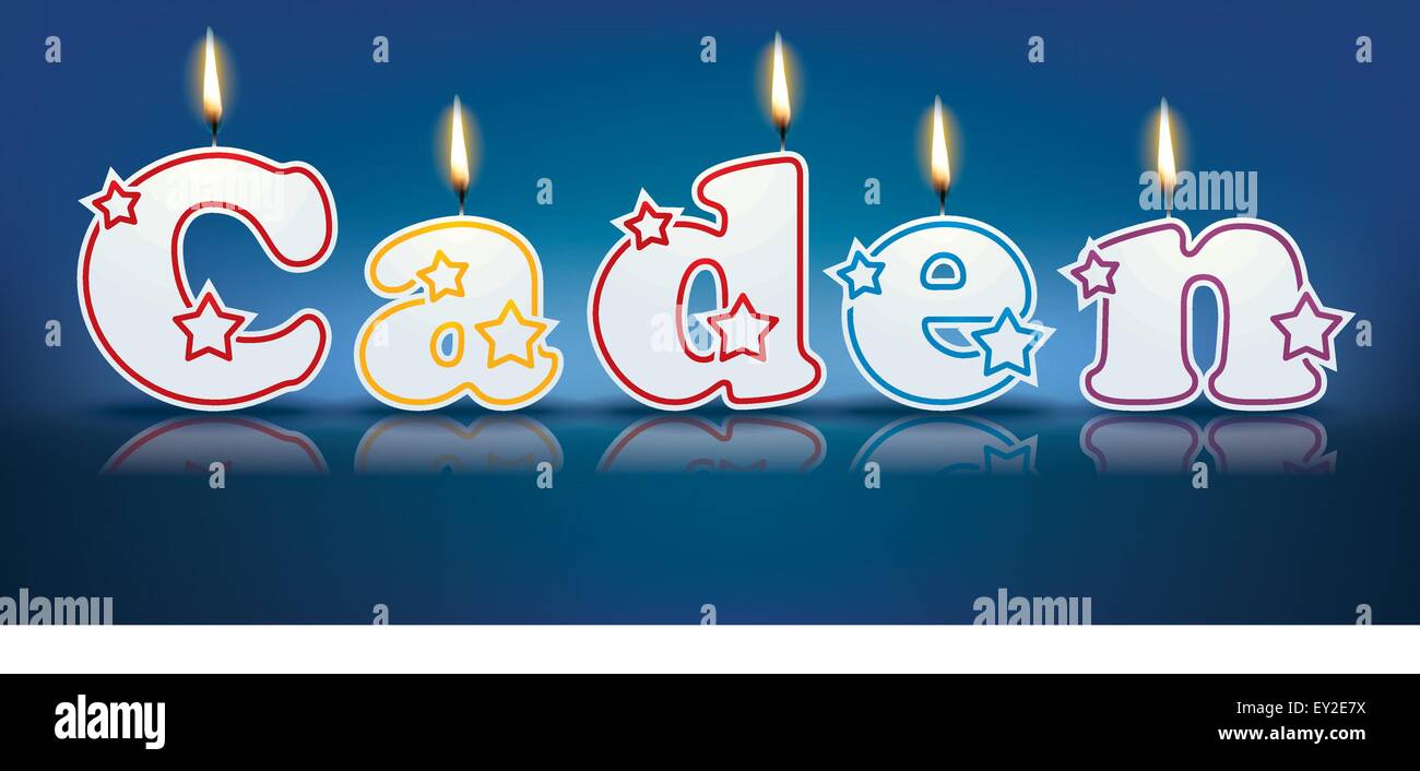 CADEN written with burning candles - vector illustration Stock Vector ...