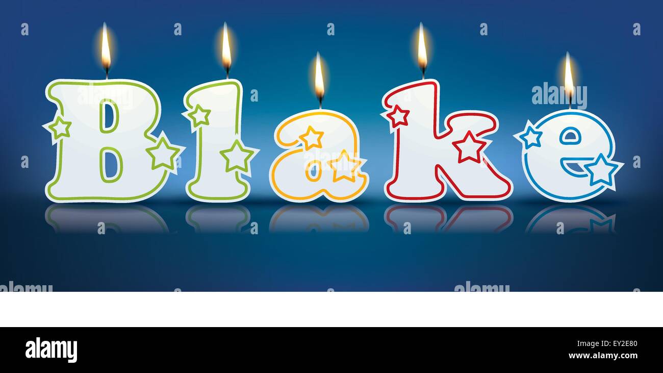 BLAKE written with burning candles - vector illustration Stock Vector ...