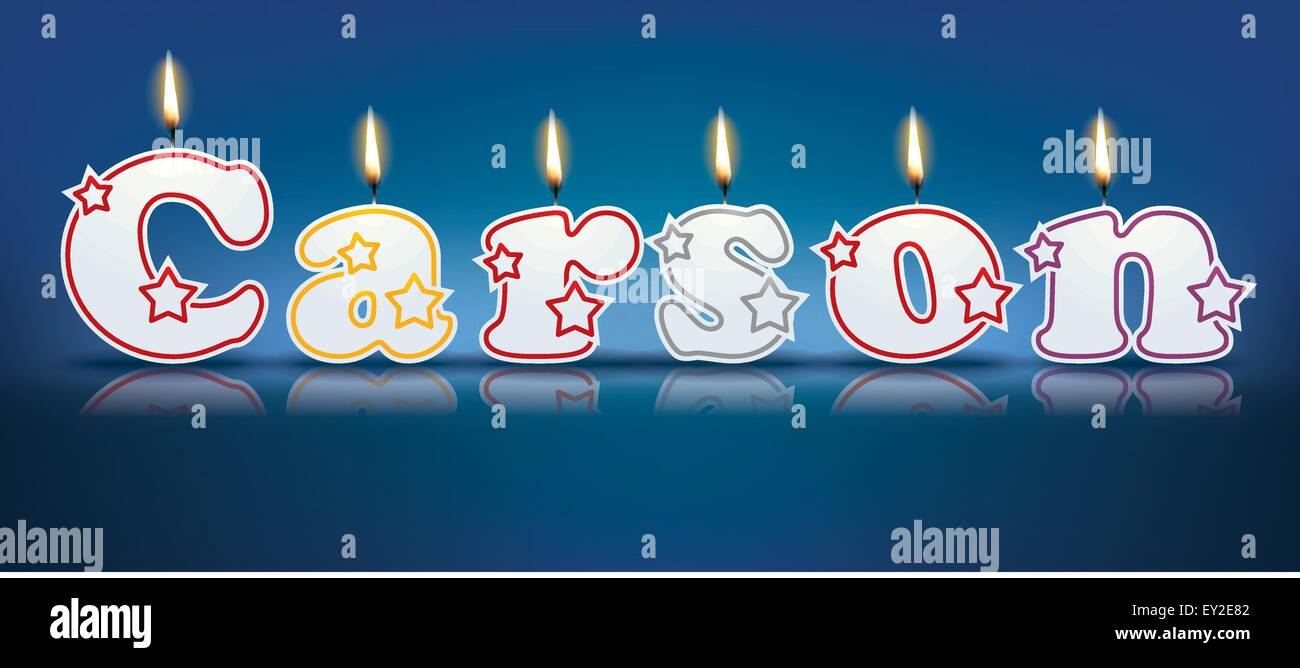 CARSON written with burning candles - vector illustration Stock Vector ...