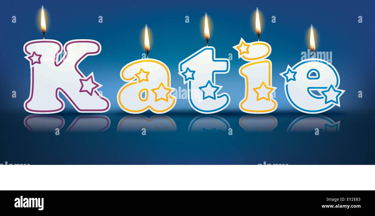KATIE written with burning candles - vector illustration Stock Vector ...