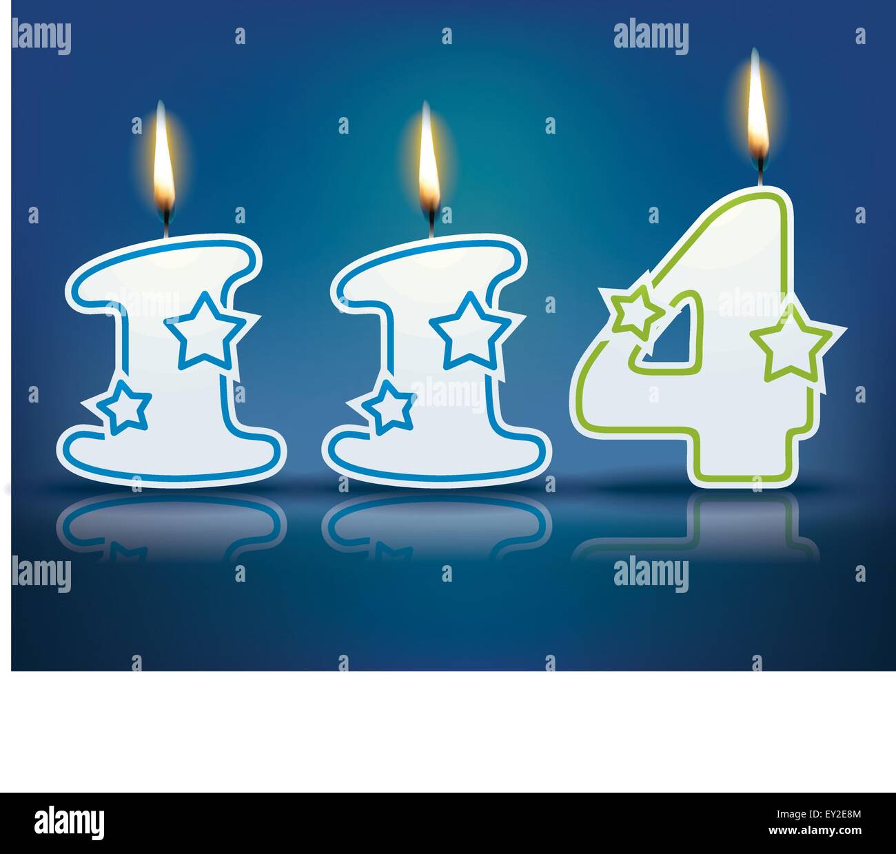 Birthday candle number 114 with flame - eps 10 vector illustration ...