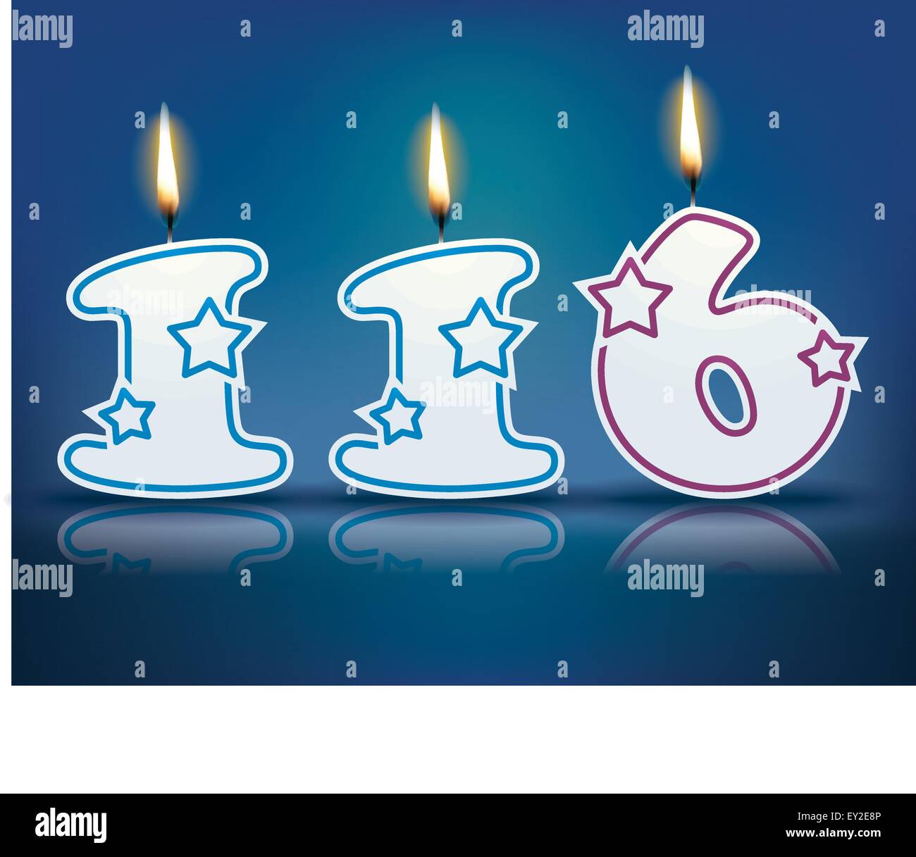 Birthday candle number 116 with flame - eps 10 vector illustration ...