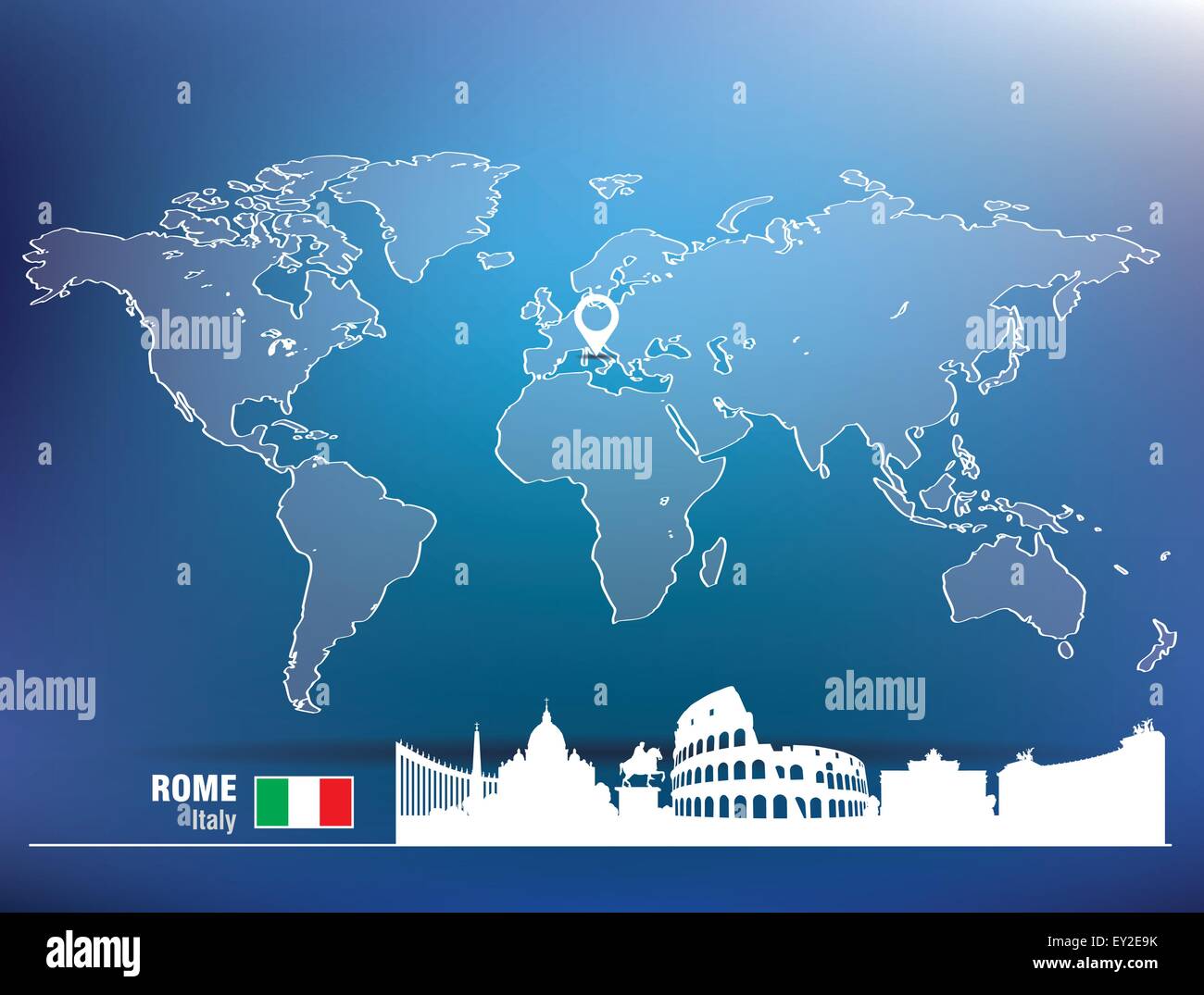 Map city rome map pin hi-res stock photography and images - Alamy
