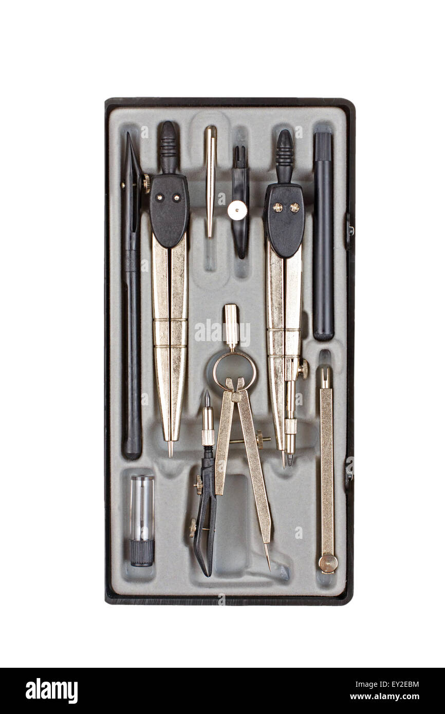 case of drawing instruments isolated Stock Photo - Alamy