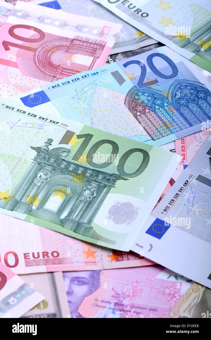 European banknotes, Euro currency from Europe, Euros Stock Photo - Alamy