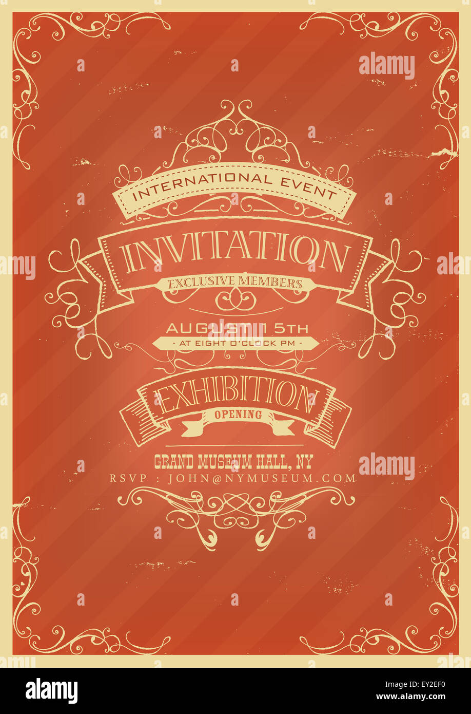 Illustration of a vintage invitation placard poster background for ...