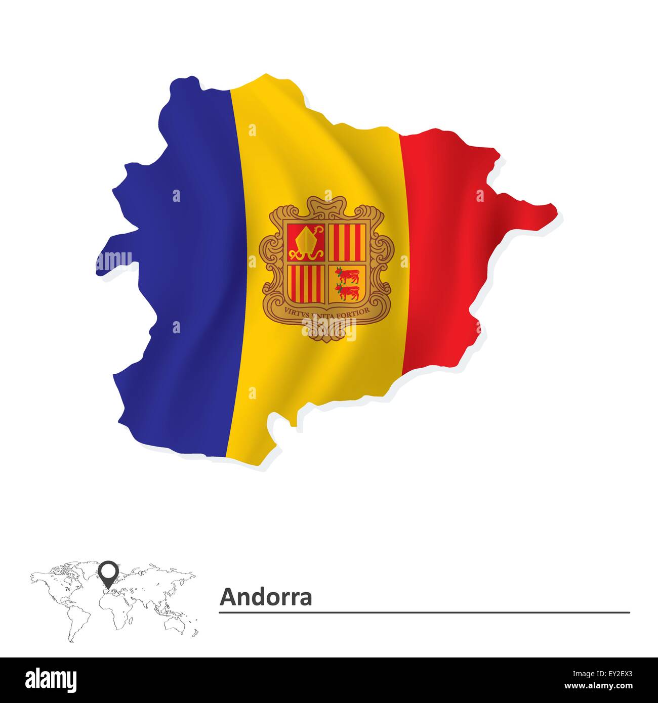 Map of Andorra with flag - vector illustration Stock Vector Image & Art ...