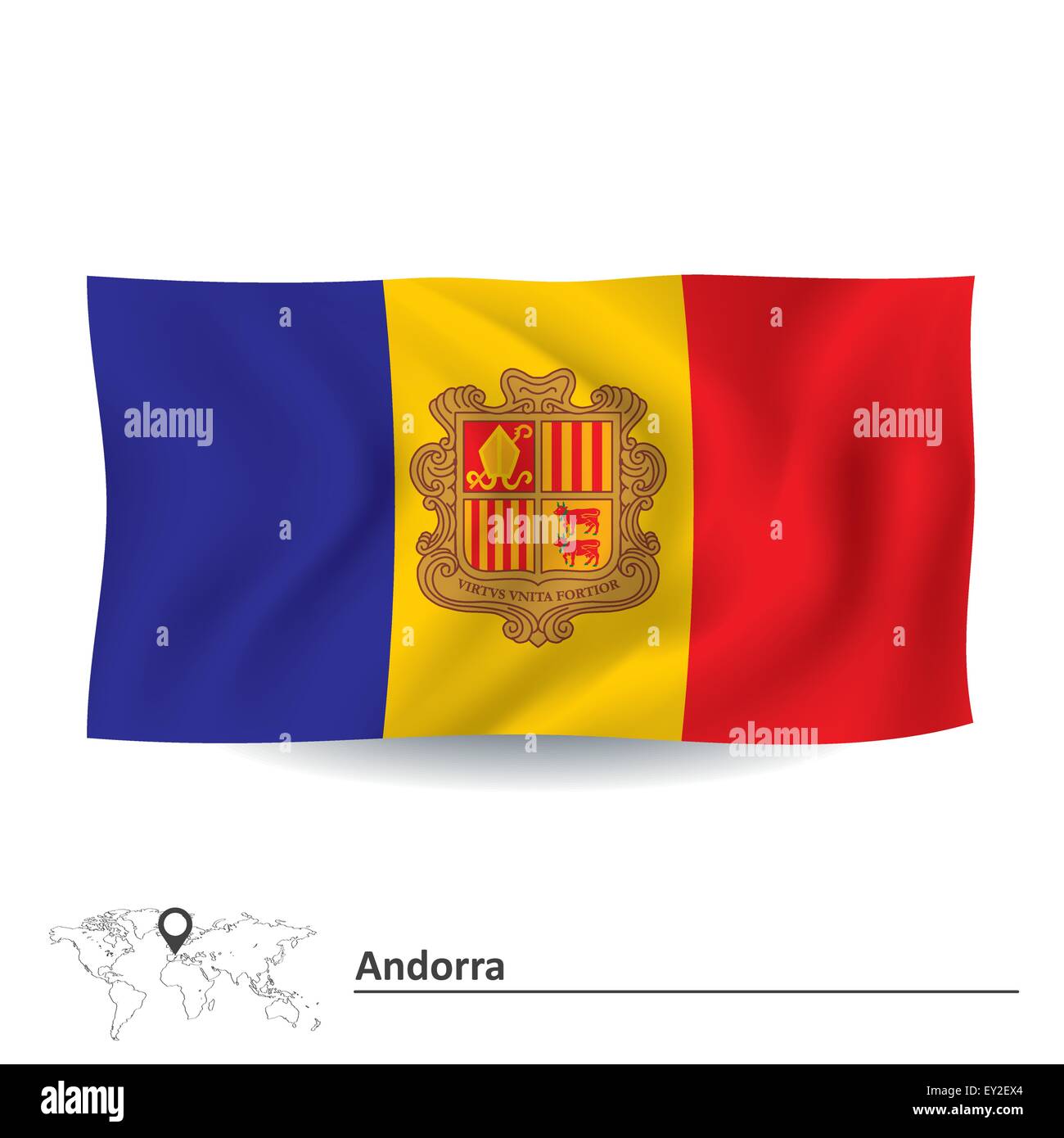 Flag of Andorra - vector illustration Stock Vector Image & Art - Alamy