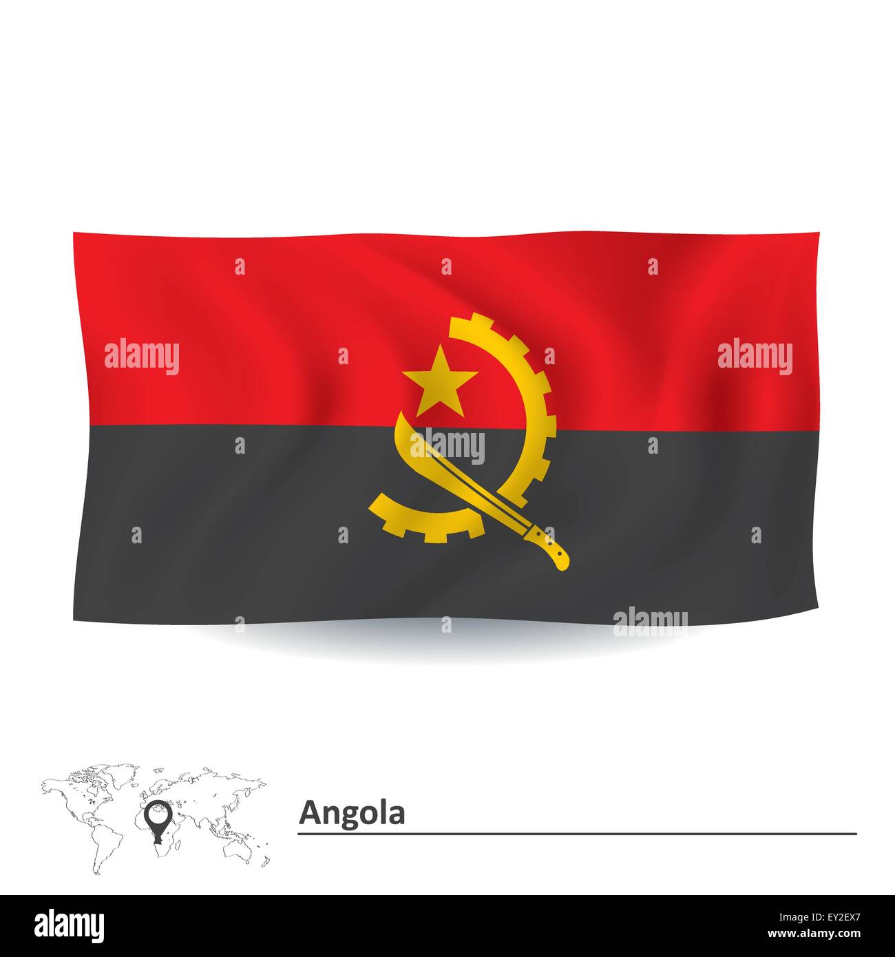 Flag of Angola - vector illustration Stock Vector Image & Art - Alamy