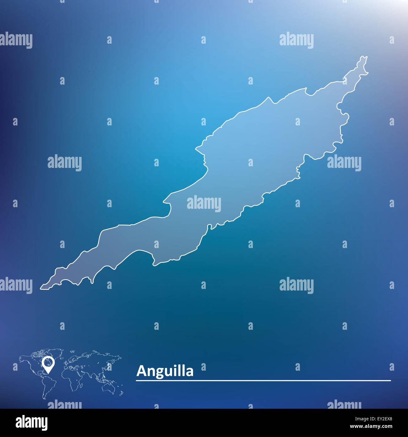 Anguilla vector map hi-res stock photography and images - Alamy