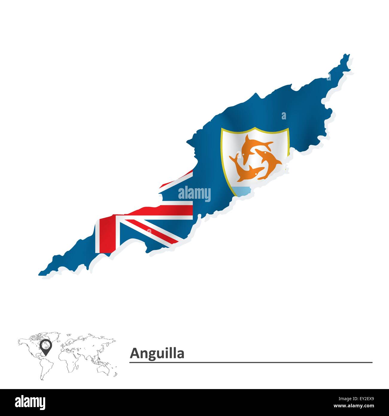 Anguilla vector map hi-res stock photography and images - Alamy