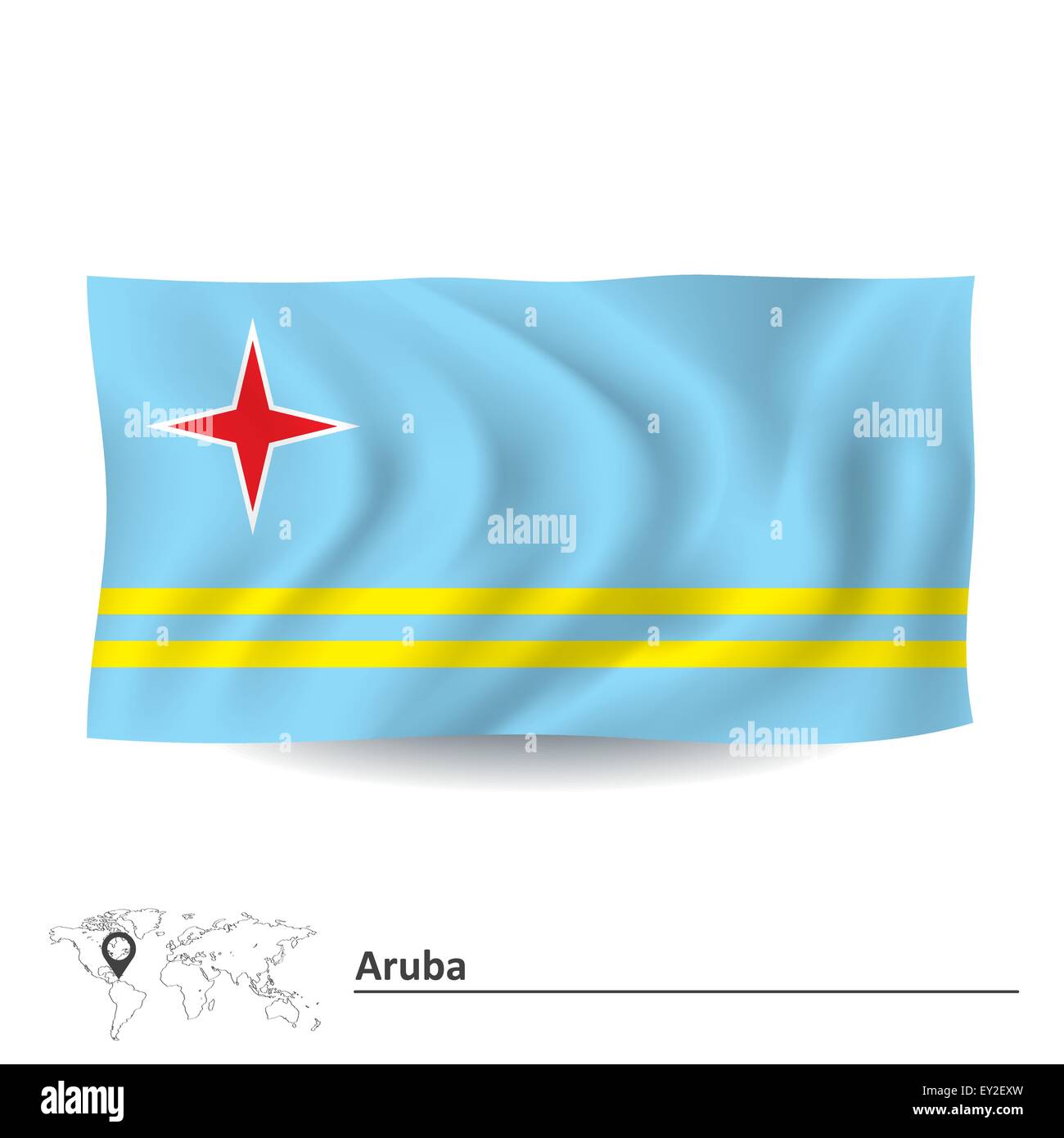 Flag of Aruba - vector illustration Stock Vector Image & Art - Alamy