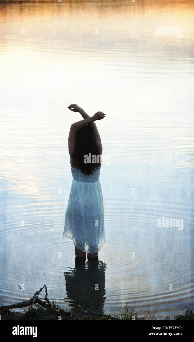 Woman sundress rear view hi-res stock photography and images - Alamy