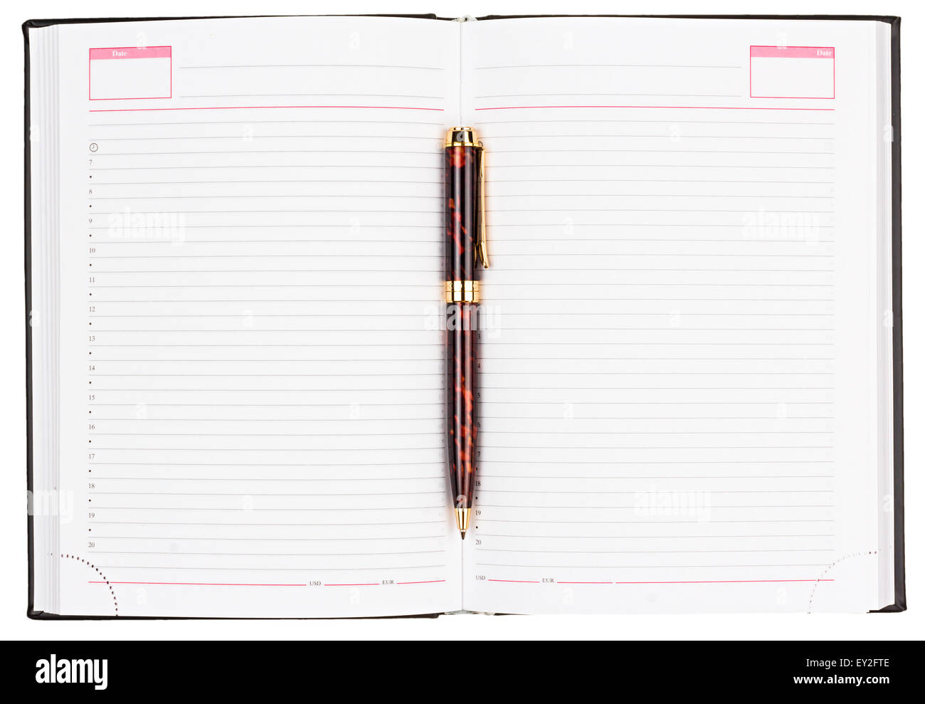 open daily isolated on white background Stock Photo - Alamy