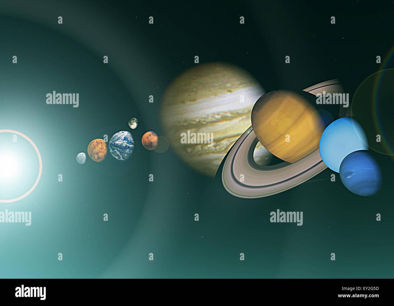 3d View of the solar system Stock Photo - Alamy