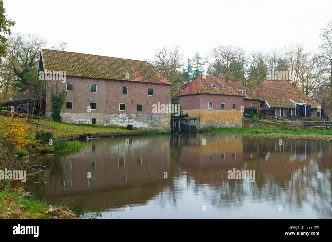 back site of an old watermill in Denekamp, Netherlands Stock Photo - Alamy